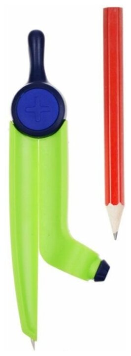 Апплика Циркуль пластмассовый с карандашом (козья ножка) Зеленый