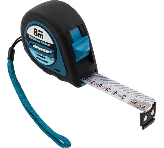 Рулетка GROSS Ergonomisch 8 м, 25 мм, магнитный обрезиненный зацеп