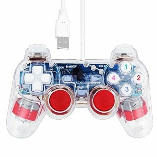 Джойстик 2 Shocks красный/прозрачный