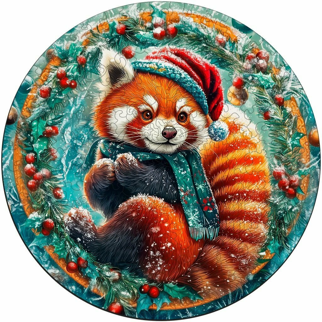 Деревянный пазл BoberBox "Зимняя Красная Панда", 229 деталей