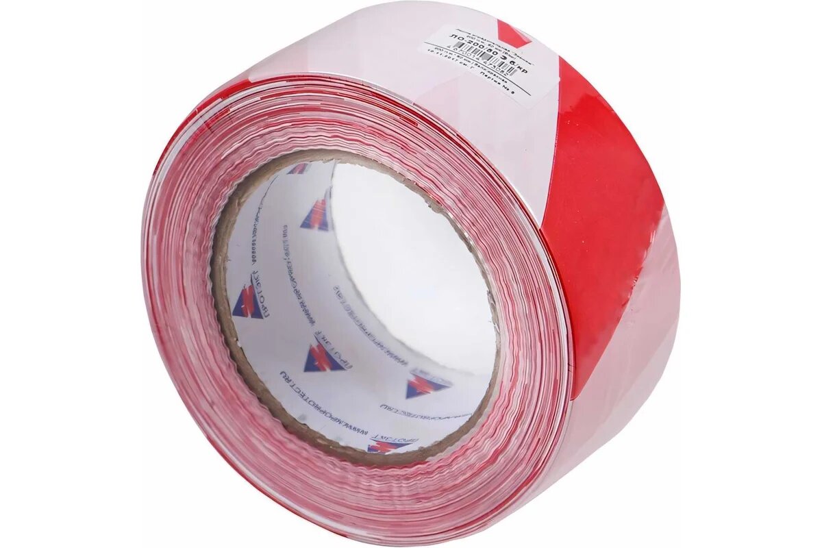 Протэкт Лента оградительная Эконом 200 п. м, 75мм, Бело-красная ЛО-200/75 Э б/кр