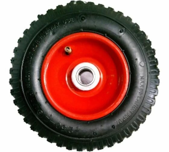 Пневматическое колесо для тачки / тележки (2.50-4, диаметр 210 мм, ось 20 мм, подшипник) А5 PR 1400-20 1000369