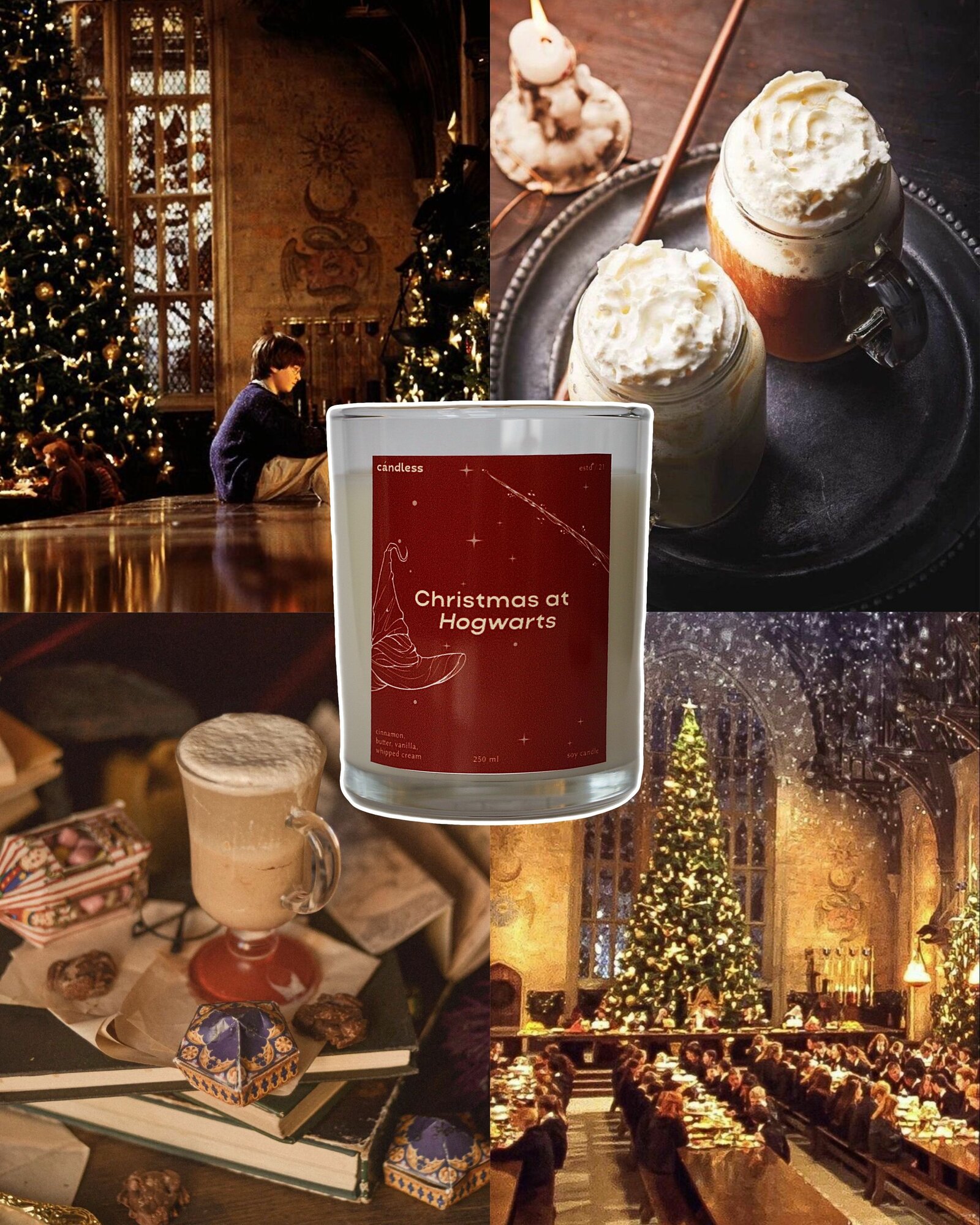 Аромасвеча - "Рождество в Хогвартсе" с потрескивающим фитилем