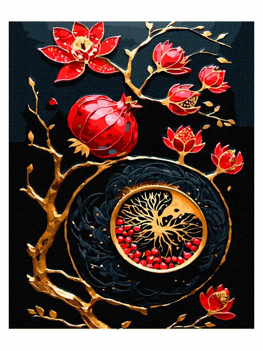 Картина по номерам 40x50, поталь, "Гранатовый браслет". Kubanstar