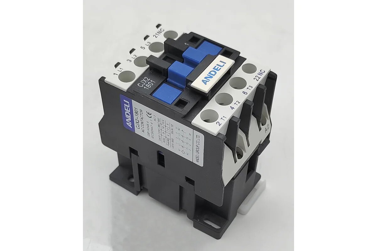 ANDELI CJX2-d1801 Контактор 18A 220В AC3 50Гц 1нз ADL08-005 промышленный для автоматики
