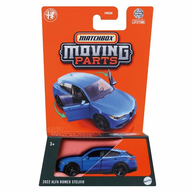 Машинка Mattel Matchbox c подвижными элементами 2025 FWD28-2022 Alfa Romeo Stelvio