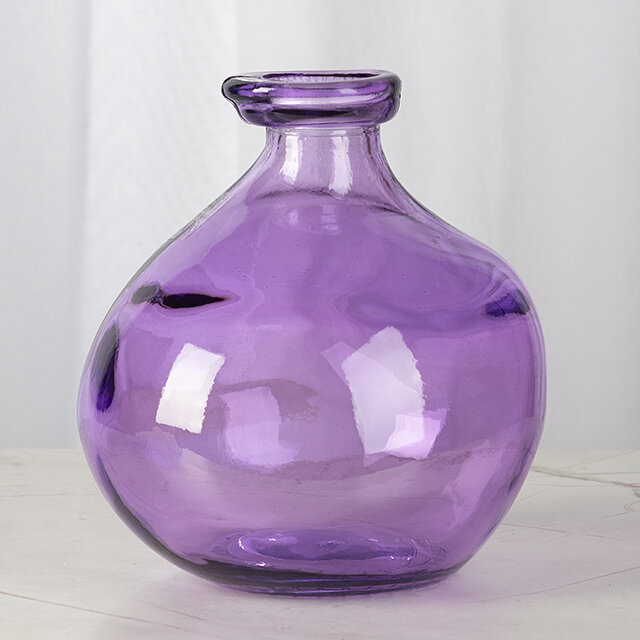 Стеклянная ваза Ронель 18 см лиловая, Edelman, 1145141