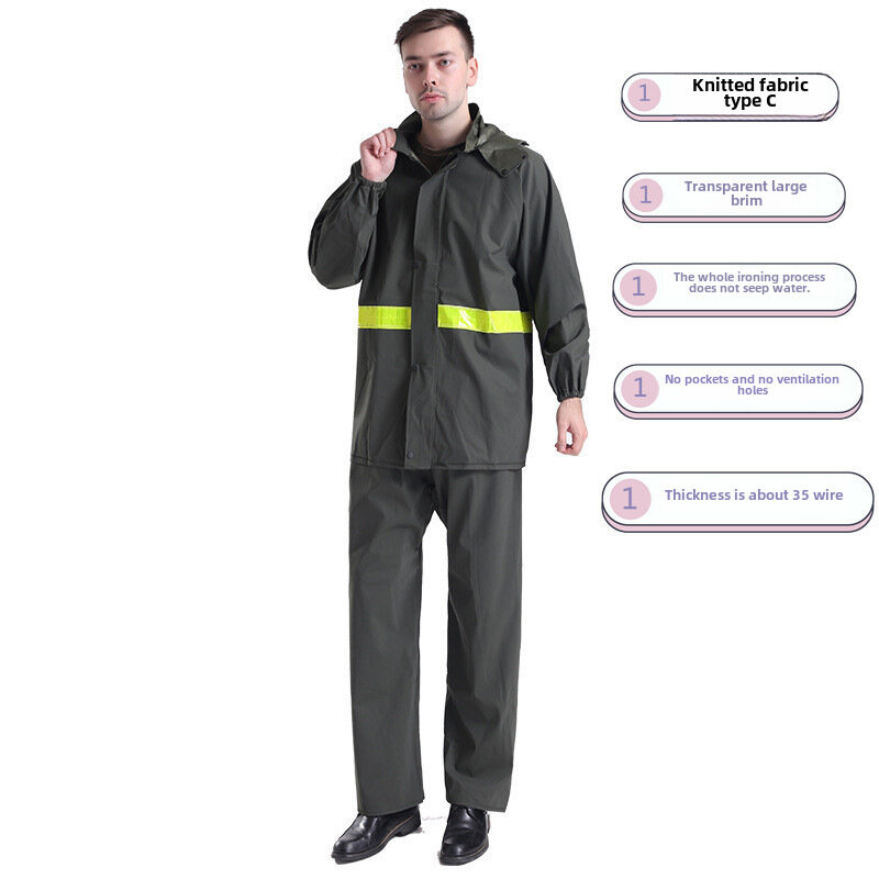 Дождевик, мужской, XL, армейский зеленый