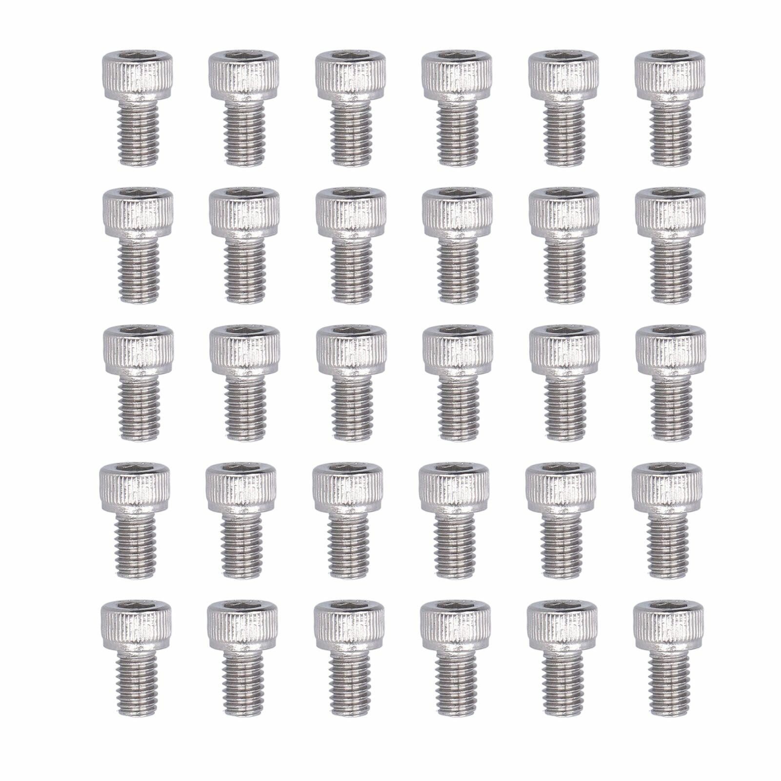 30 шт. M6 304 болты с шестигранной головкой из нержавеющей стали A2-70 DIN 912M6x16 70 мм Набор болтов с длинной головкой для тяжелых условий эксплуатации