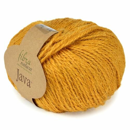 Пряжа Fibra Natura Java 228-08 (5 мотков по 50г/100м) жёлтая горчица