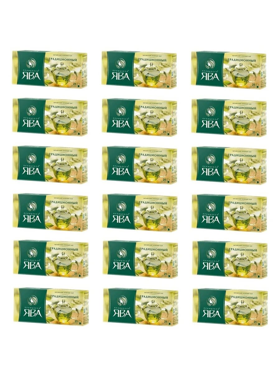 Чай Принцесса Ява, зеленый, пакетированный, 25 пак, 18 шт./уп.
