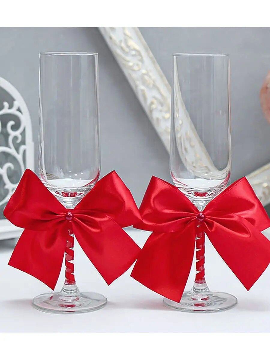 Свадебные бокалы для молодоженов, фужеры жениха и невесты для шампанского новобрачных 2 шт.