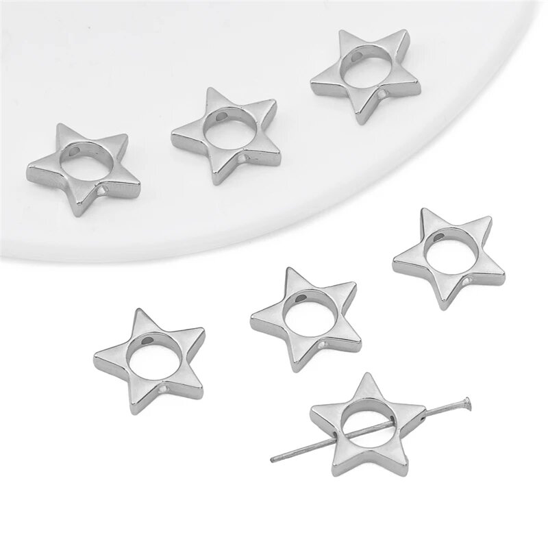 Пластиковые бусины Beadia звездочки 20 шт 04 Rhodium