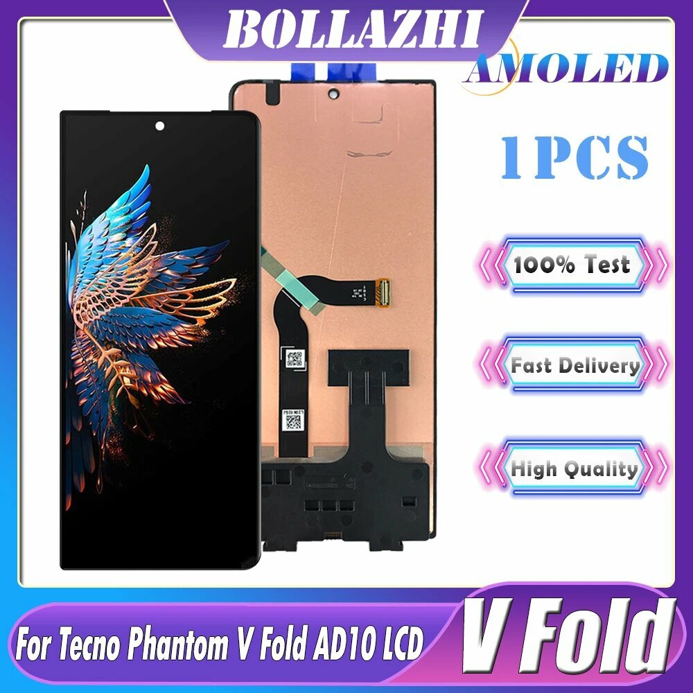6,42 "AMOLED ЖК-дисплей для Tecno Phantom V Fold AD10, ЖК-дисплей с цифровым преобразователем сенсорного экрана в сборе для Tecno Phantom V FOLD, замена