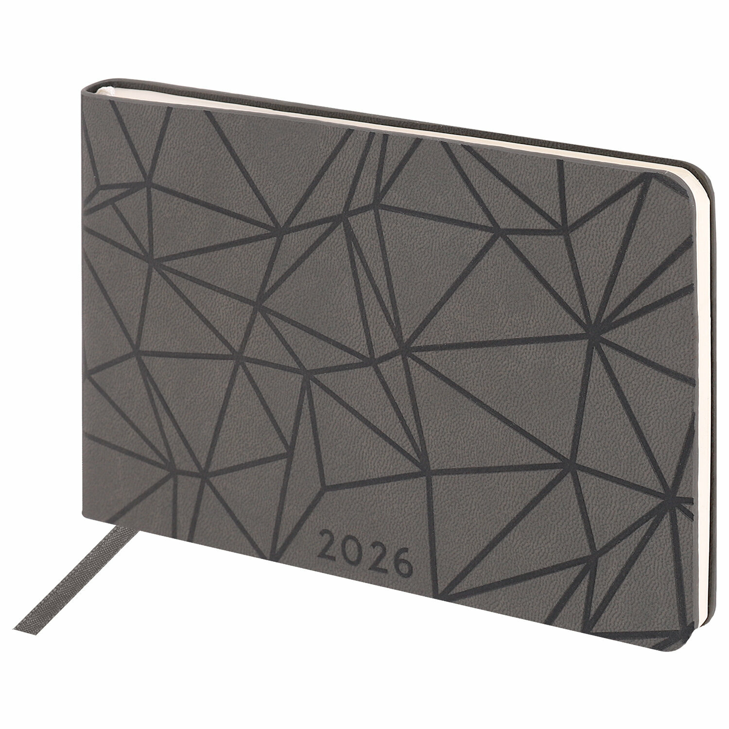 Еженедельник датированный 2026 малый формат 105х160 мм, А6, BRAUBERG "Imprint", тиснение, черный, 117209