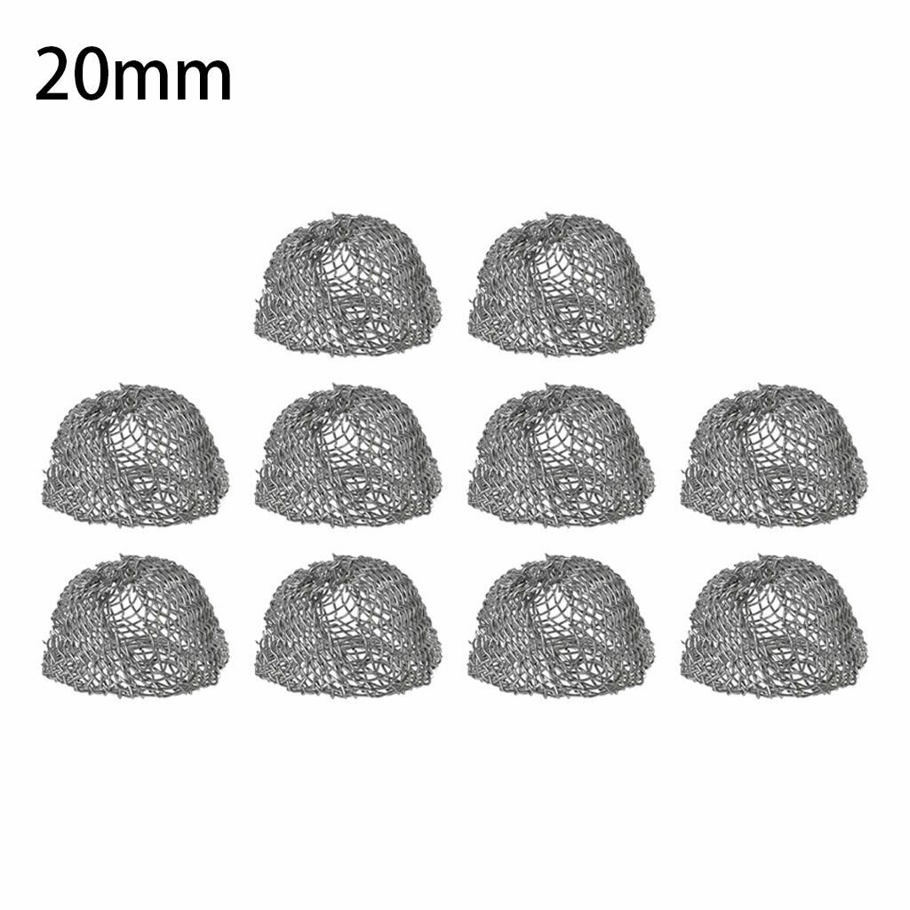1 упаковка из 10 штук, серебряные аксессуары для труб, сетка предотвращения горения, металлический фильтр-20 мм-8