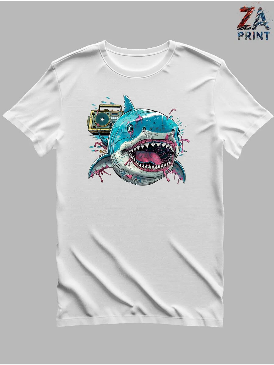 Футболка музыка акула