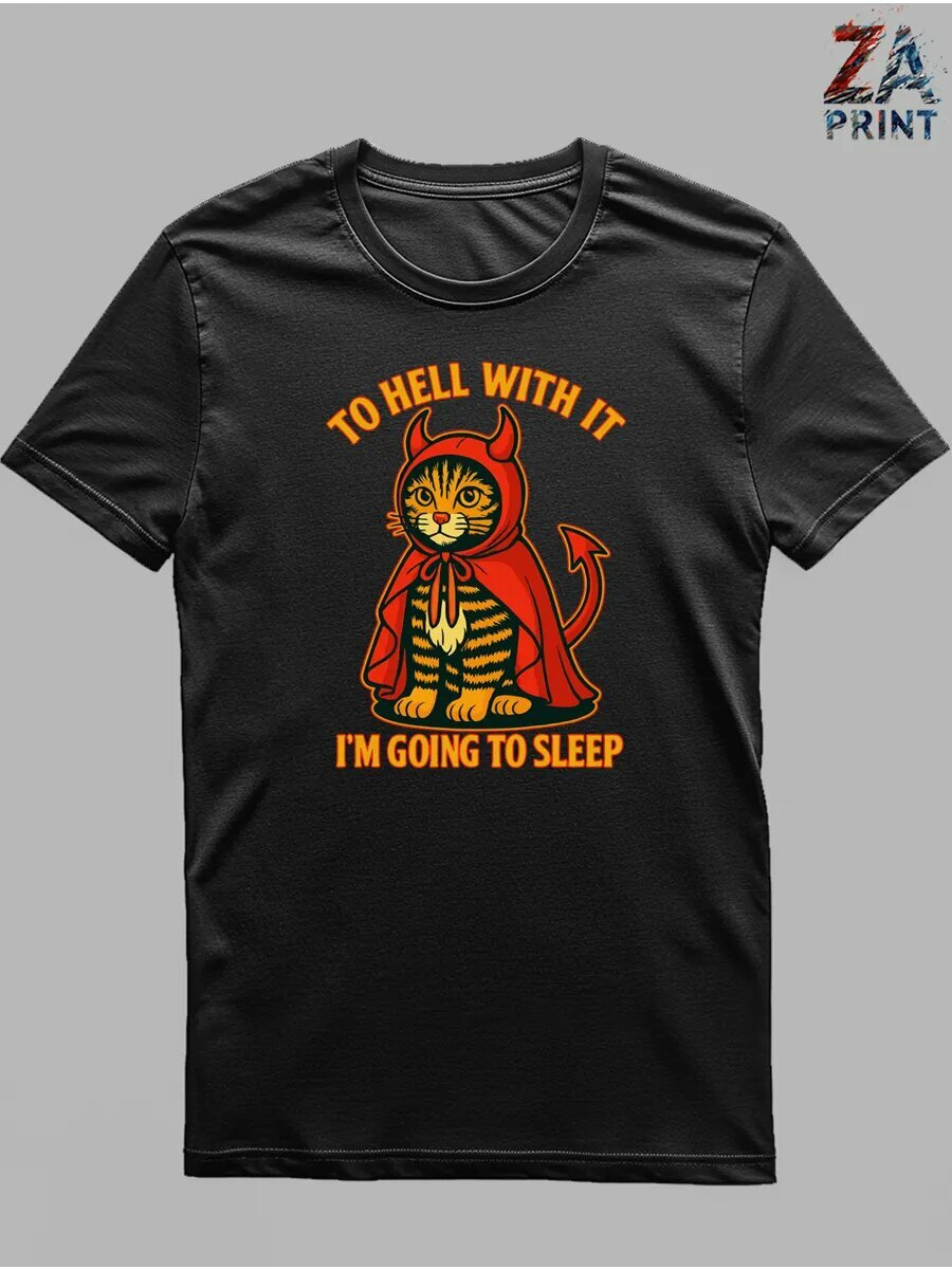 Футболка злой кот котик