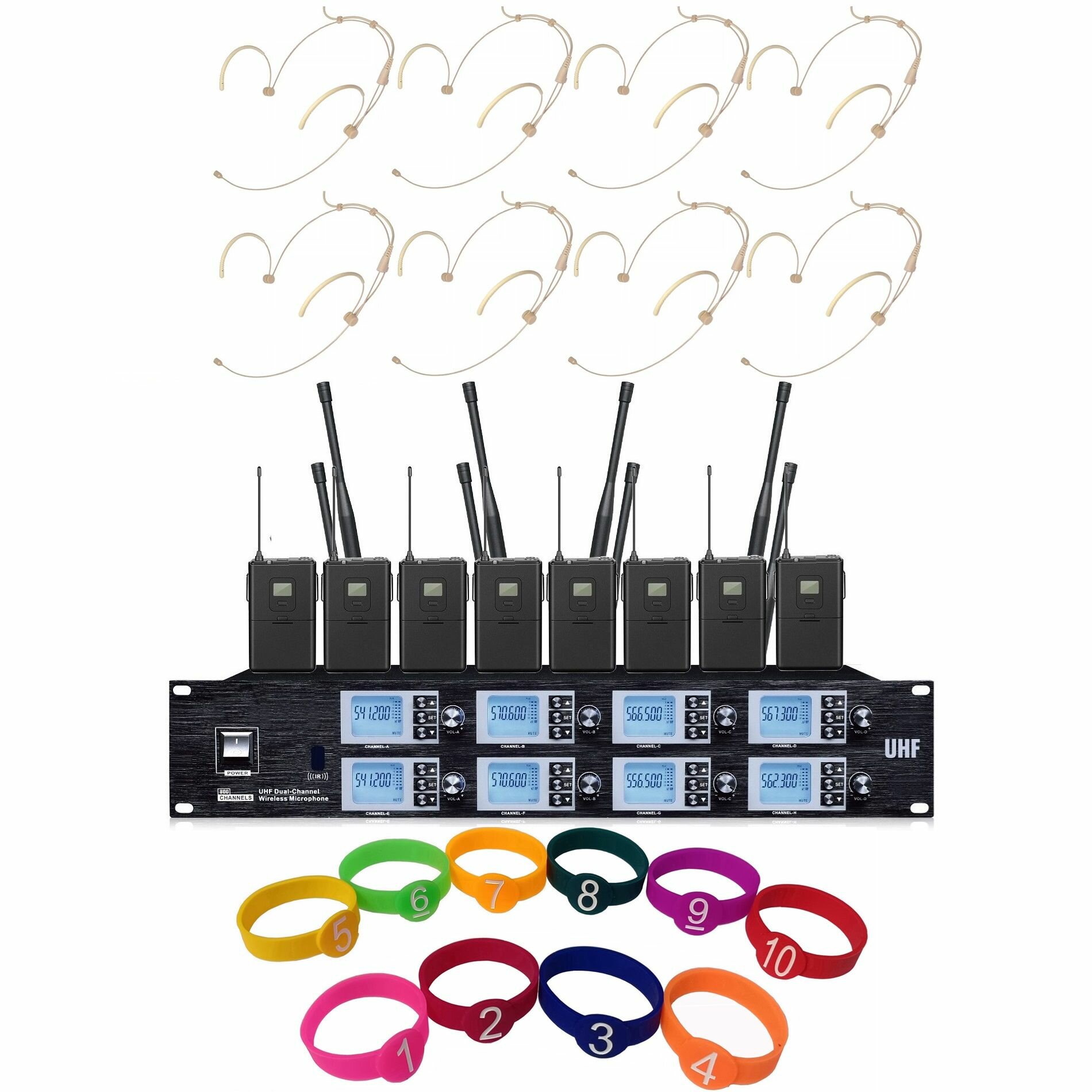 UHF 8 головной микрофон беспроводной