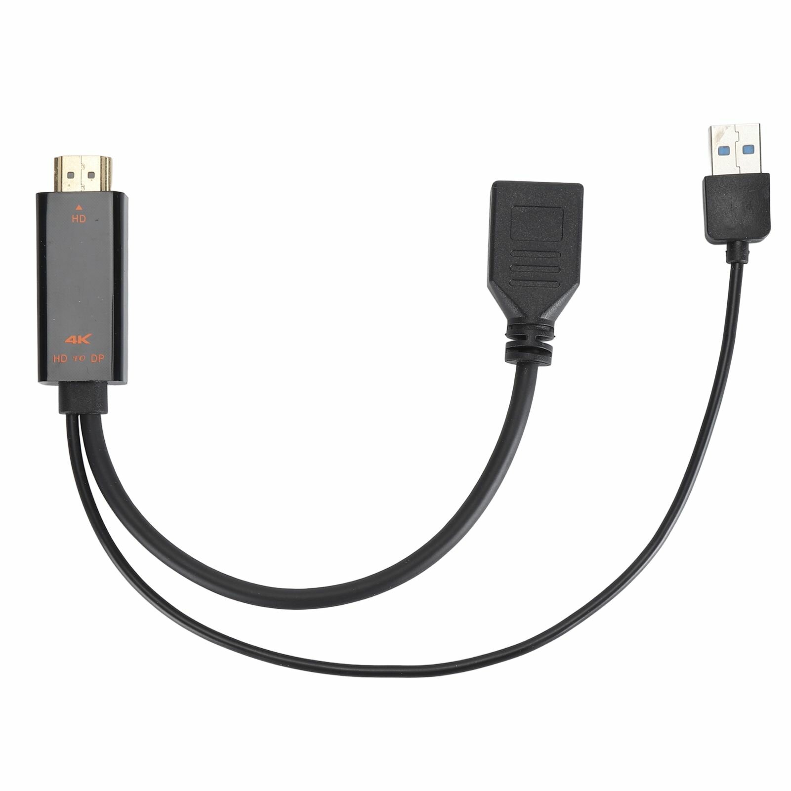 Кабель-адаптер HDMI to DisplayPort, с питанием от USB, 3840x2160, 25 см