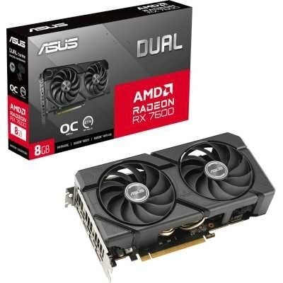 Видеокарта Asus AMD Radeon RX 7600 8Gb PCI-E DUAL-RX7600-O8G-EVO 128bit GDDR6 2280/18000 HDMIx1 DPx3 HDCP Ret