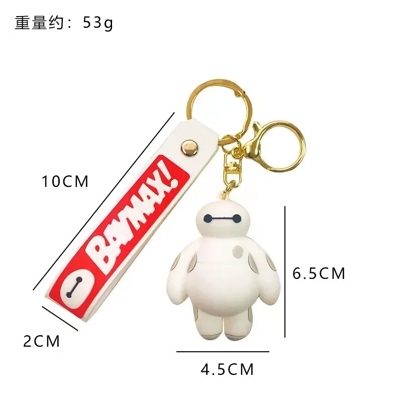 Брелок Disney Big Hero 6, Аниме-фигурка, украшение для рюкзака, подвески, мультяшная кукла, модель, кулон, детские игрушки, подарки