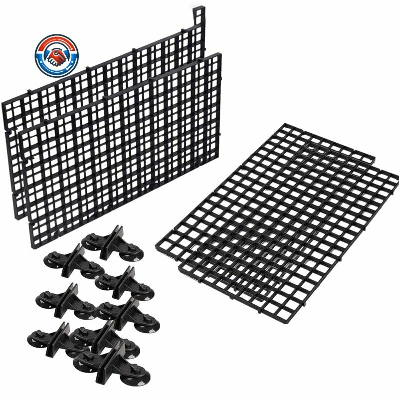 Сетчатая перегородка для аквариума, 4 шт, пищевой пластик, клипсы-присоски, разделитель для разведения мальков и карантина рыбок, чёрная, 30x15 см