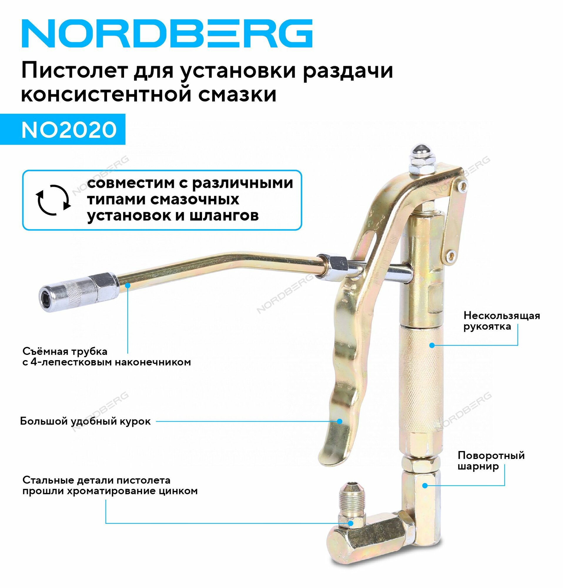Пистолет смазочный NORDBERG NO2020