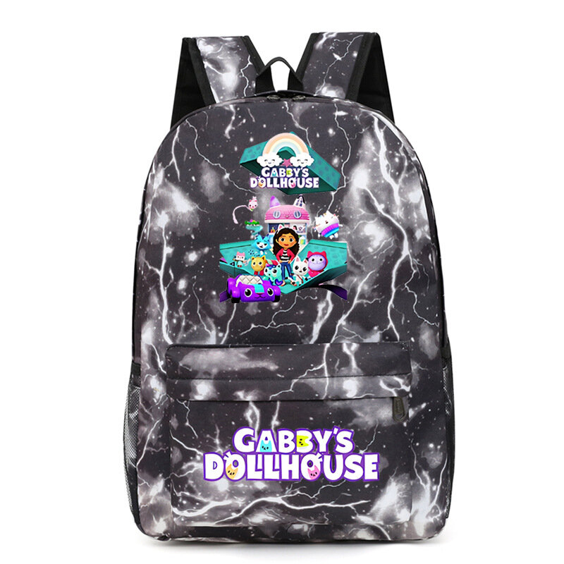 Периферийный рюкзак Gaby's Dollhouse с мультяшной анимацией и принтом, повседневная школьная сумка для школьников 11