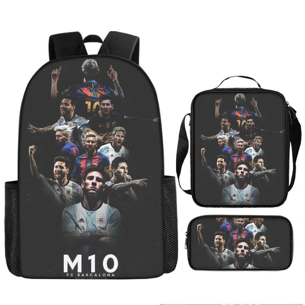 Футбольный чемпионат мира по футболу, периферийный студенческий школьный рюкзак, школьный рюкзак Месси, большой вместительный рюкзак из полиэстера, снижающий нагрузку, и набор ранцев