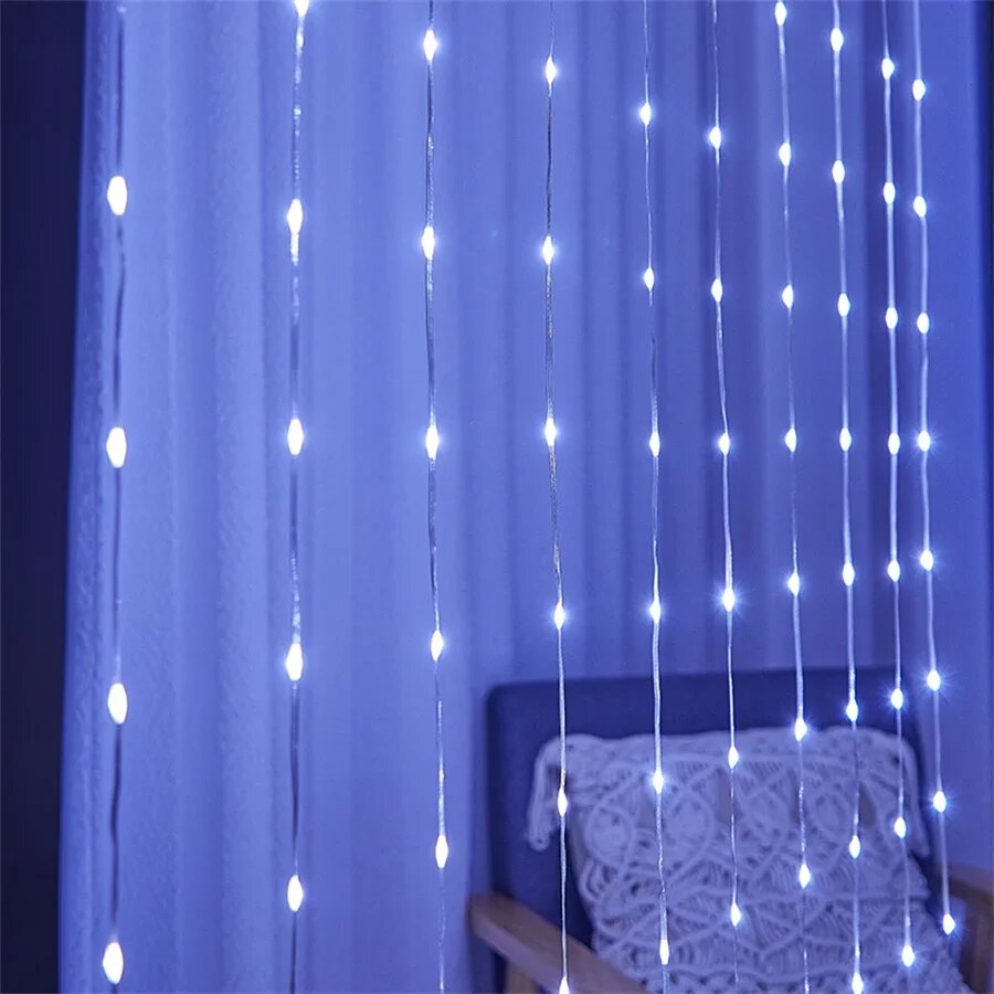 Thrisdar светодиодный водопад гирлянда 3x2M теплый белый White, 3X3M 280LEDS