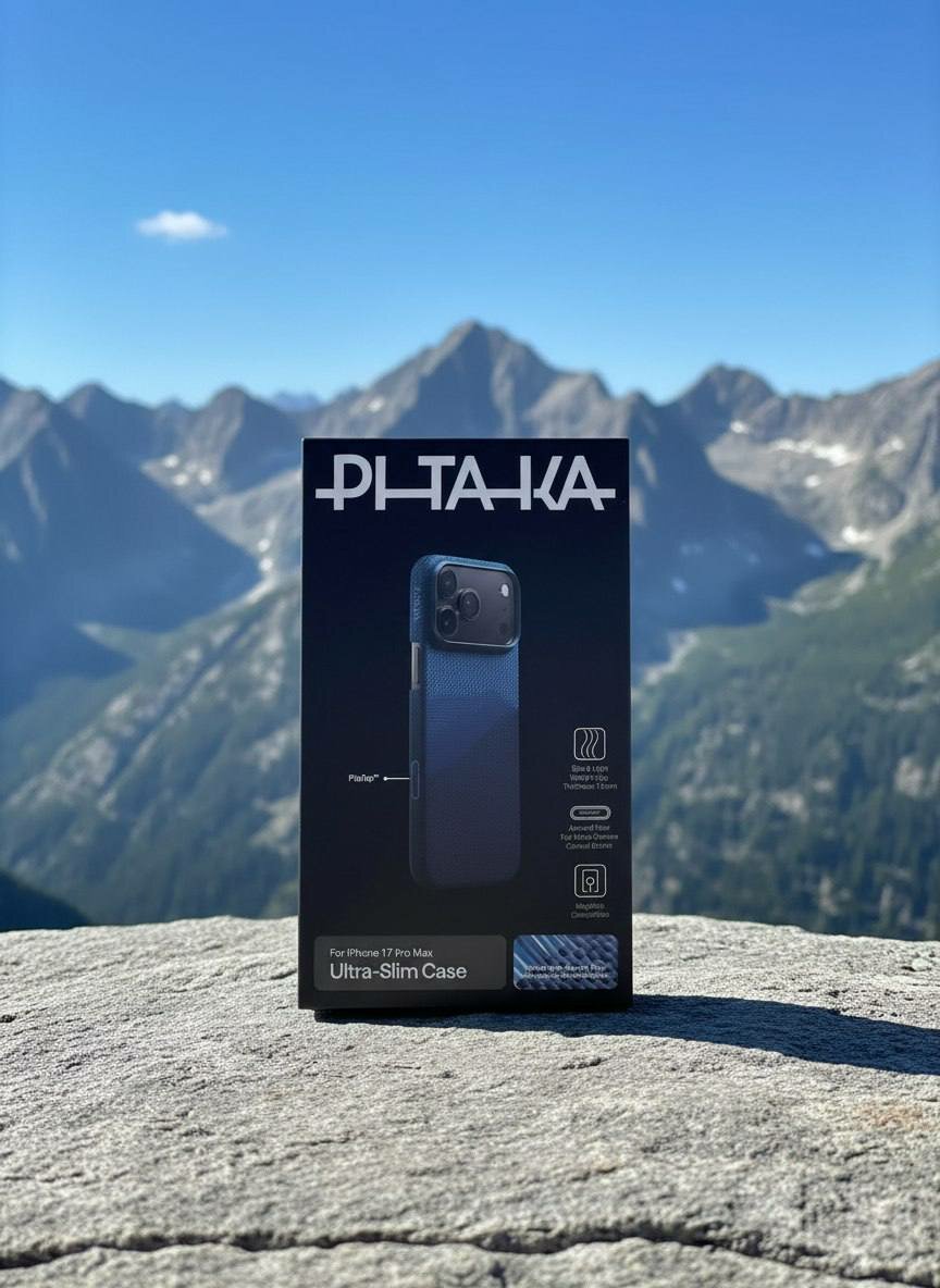 Чехол на айфон 17 про OVER THE HORIZON/MOUNTAIN ultra-slim case карбон/кевлар, защита