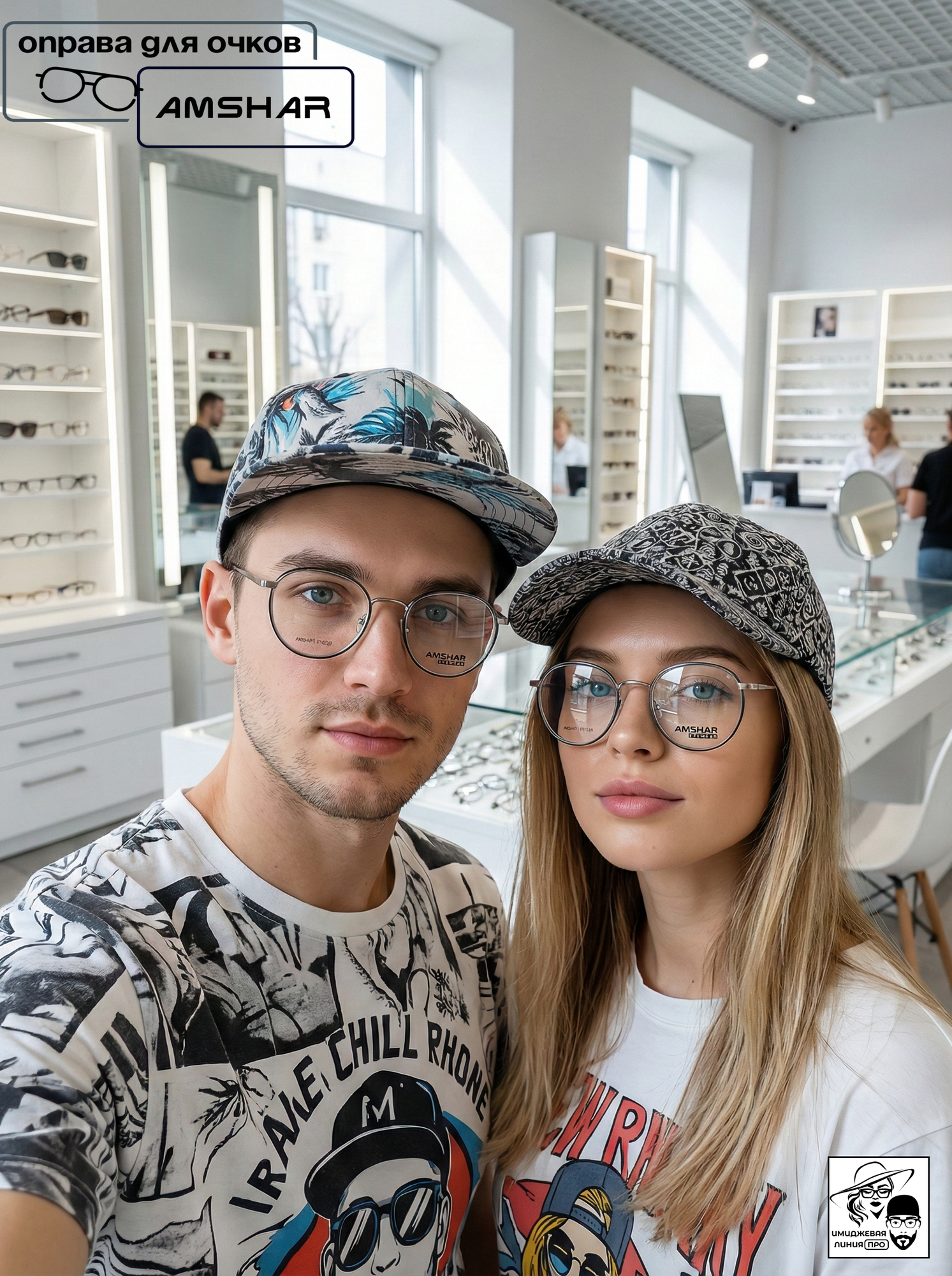 Оправа Amshar Eyewear 8977, металлическая, квадратная, черная/серебристая, 137 мм