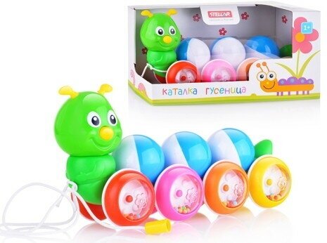 Каталка "Гусеница с шариками" (в коробке)