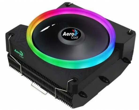 Кулер для процессора AeroCool/Formula Cylon 3H черный, 120 мм, алюминий, 1800 об/мин, 24.3 дБ, 4 pin, 125 Вт, 98 мм