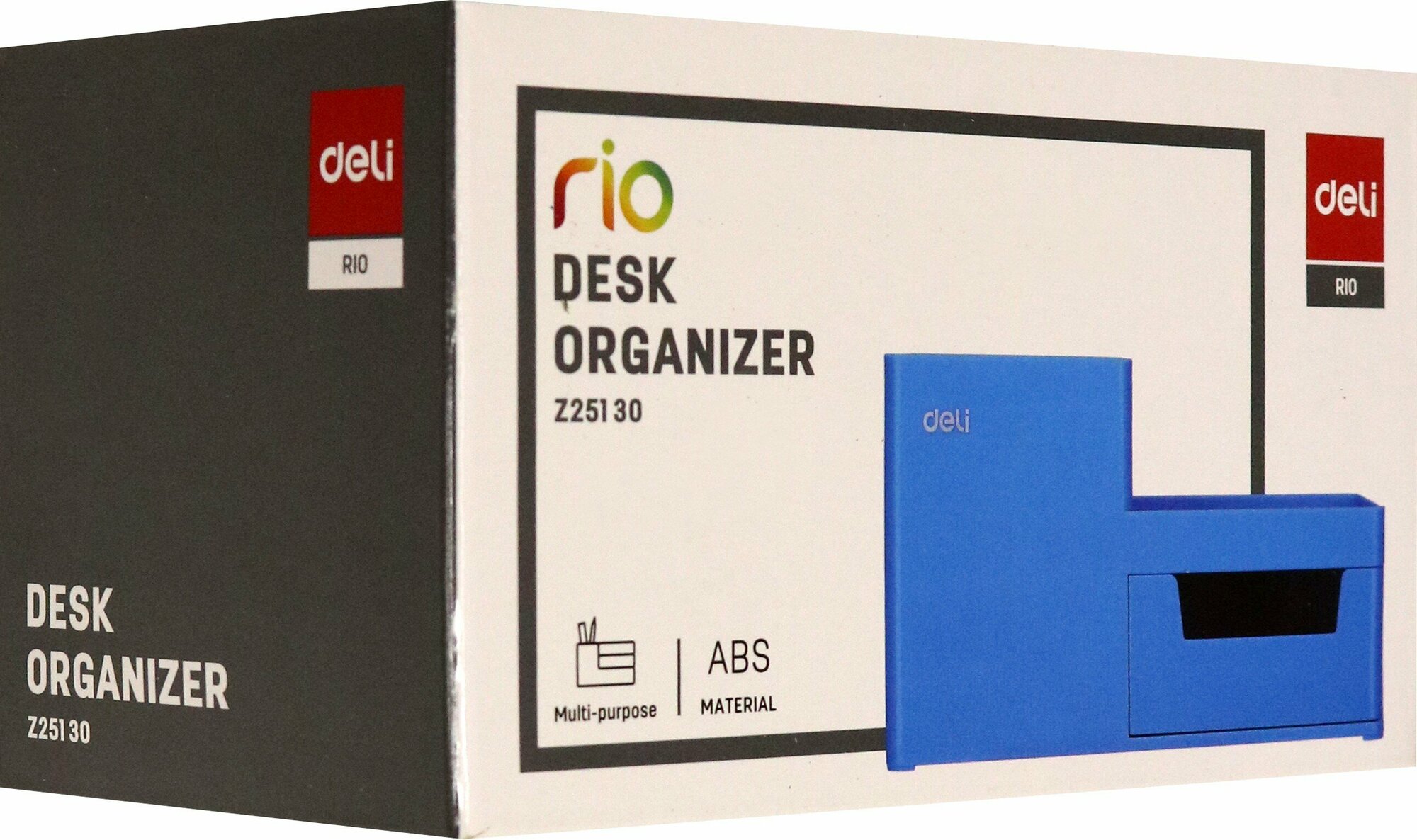 Органайзер настольный "Deli Rio" 4 отделения, голубой (EZ25130)