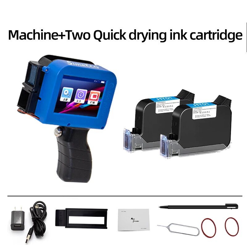 Simecco мини струйный принтер Европейская вилка (EU Plug), Printer and 2 ink