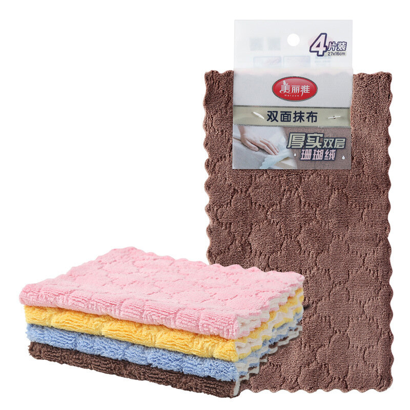 [Meiliya] двухсторонняя композитная многофункциональная ткань из кораллового флиса впитывающая Чистящая салфетка