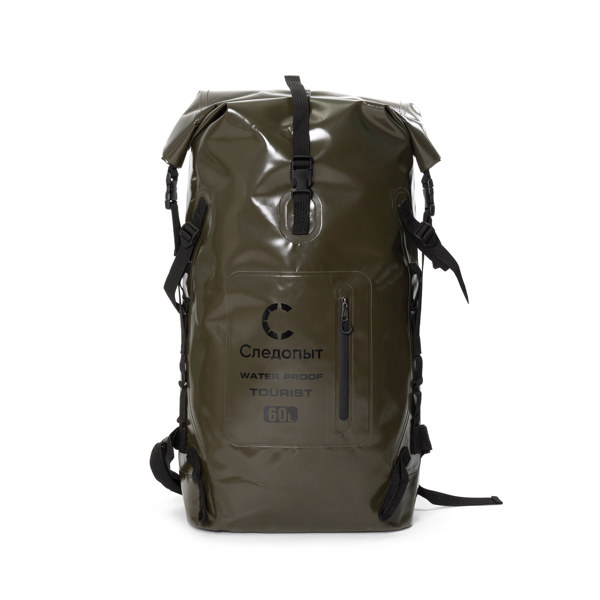 Герморюкзак следопыт -Tourist, 60 л, ПВХ, цв. хаки/12/16/15/