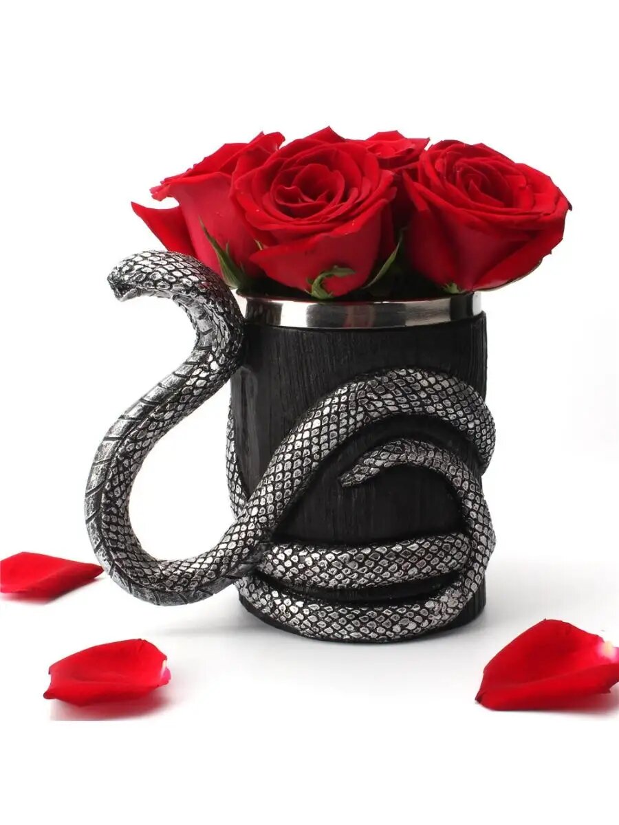 Пивная кружка Змея Цветной Кит сталь нержавеющая