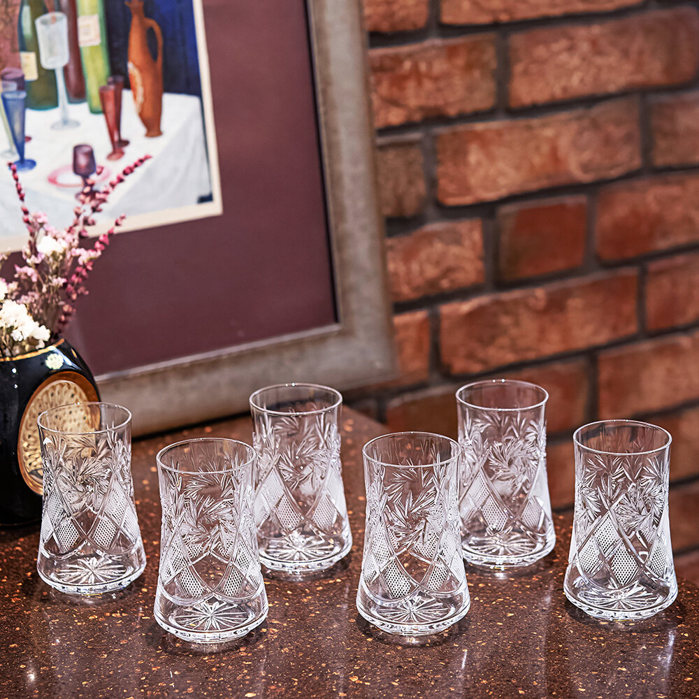 Набор хрустальных стаканов для воды, сока 200 мл. набор 6 шт. Неман 1000/1, 6103/200гр