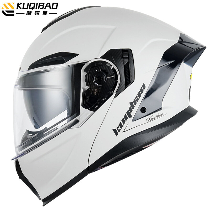 Шлем Chibao 2XL, матовый холодный серый, с белой пленкой