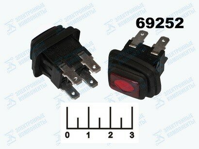 Кнопка IPBS-Q/Q красная c фиксацией 4 контакта SB146 (KAN-L6) влагозащищенная (подсветка 220V)