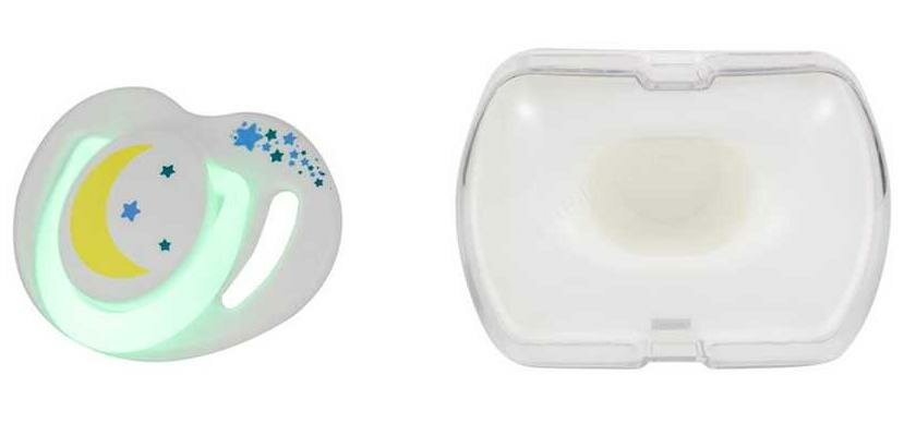 MAMAJOO - Силиконовая ортодонтическая пустышка с боксом для хранения 0+, День и Ночь