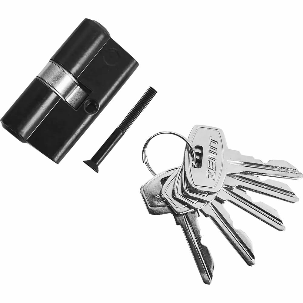 Цилиндр МЦ1-5-60, 30x30 мм, ключ/ключ, цвет черный