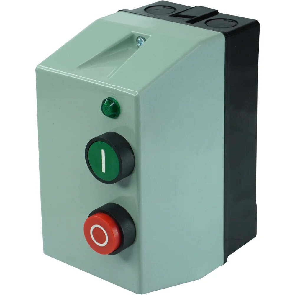 Электромагнитный пускатель Электротехник ПМЛ-1230 УХЛ4 Б, 220В/50Гц, 1з, 10А, нереверсивный, с реле РТЛ-1014-2 7-10А, в корпусе из пластика IP54, с кнопками пуск + стоп и сигнальной лампой, ET546255