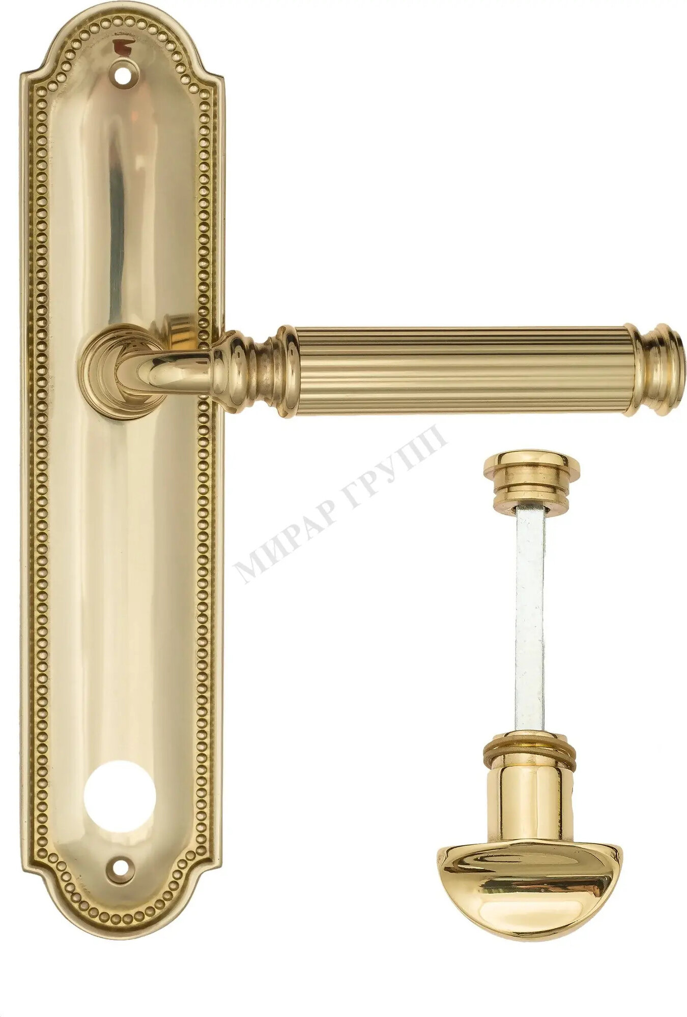 Дверная ручка Fratelli Cattini "ENCIA" на планке PL248 полированная латунь (wc-2)