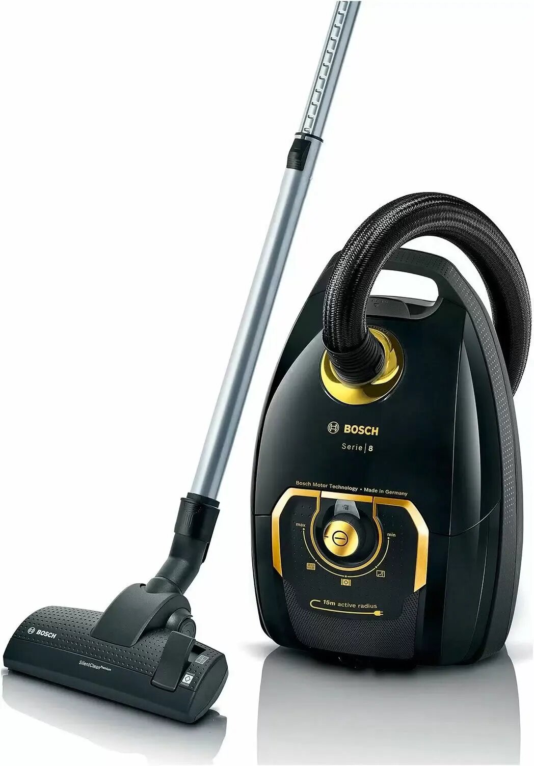 Напольный мешковый пылесос Bosch BGL8GOLD, Serie | 8, 2200 Вт, моющийся фильтр, 5 л, радиус действия 15 м