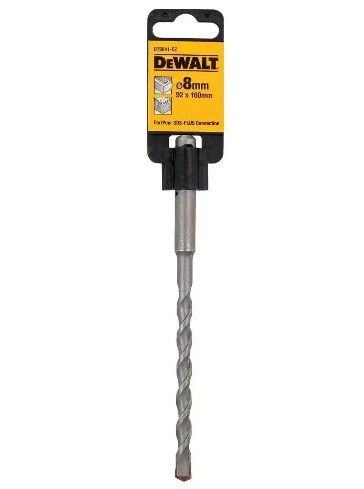 Сверло по бетону DEWALT DT9641 SDS-plus, 8мм, твердосплавное, по бетону и кирпичу с 2-мя режущими кромками.
