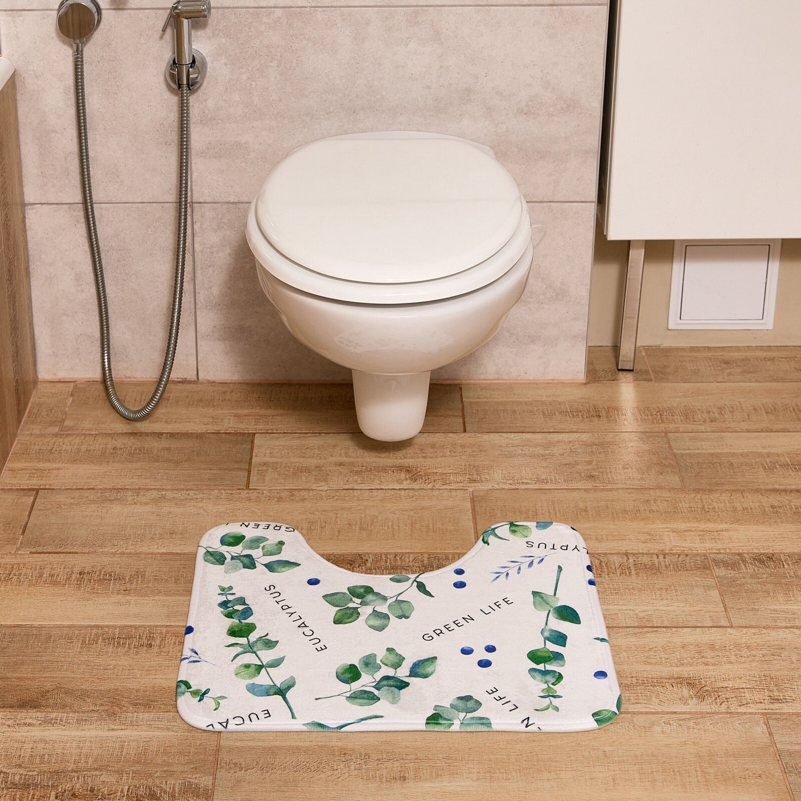 Коврик для ванной противоскользящий «Этель. Эвкалипт», 50×40 см, велюр